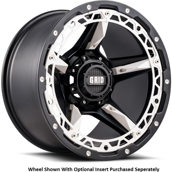 GRID Wheels GD04 Painted Matte Black White Insert